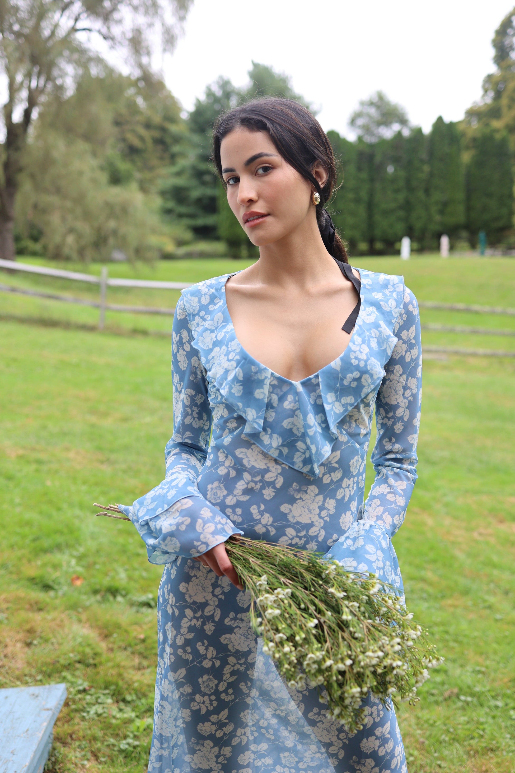 Shellona Dress Blue Floral – Modatrova